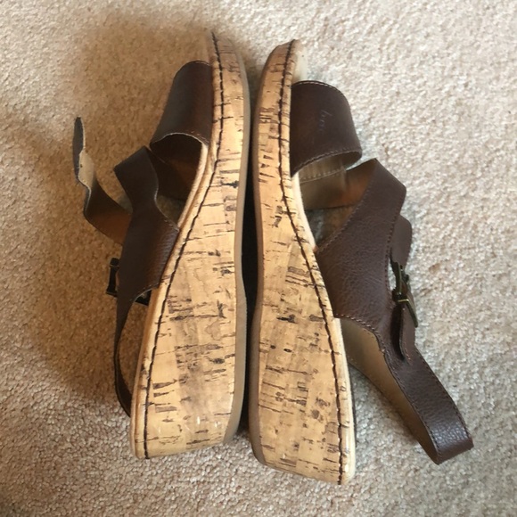 boc | Shoes | Boc Shirra Cork Wedge Brown Leather Sandals | Poshmark